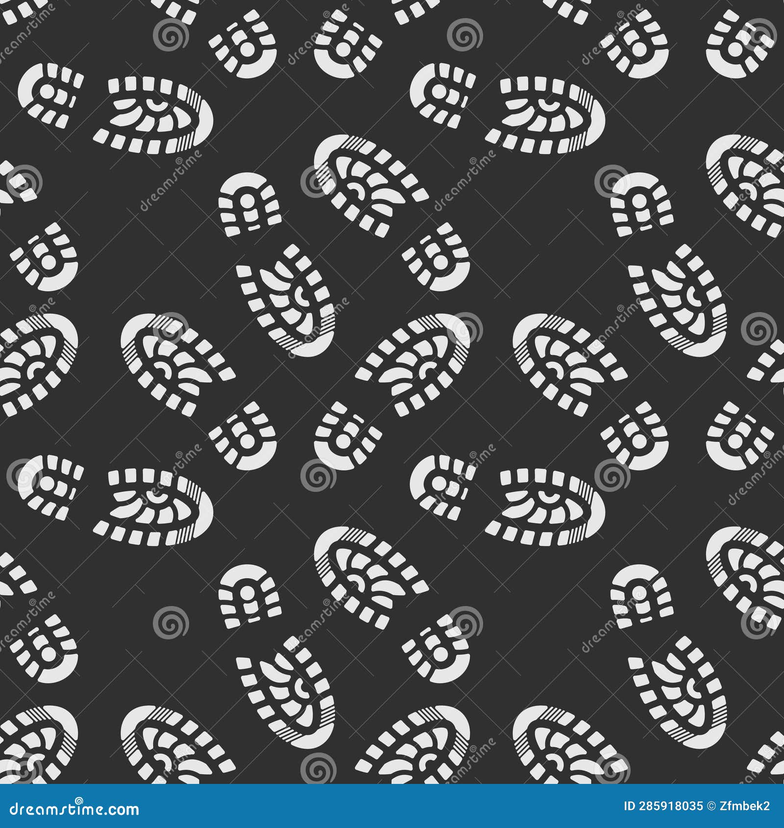 Shoe Print Seamless Pattern Stock Vector - Illustration of human, black ...