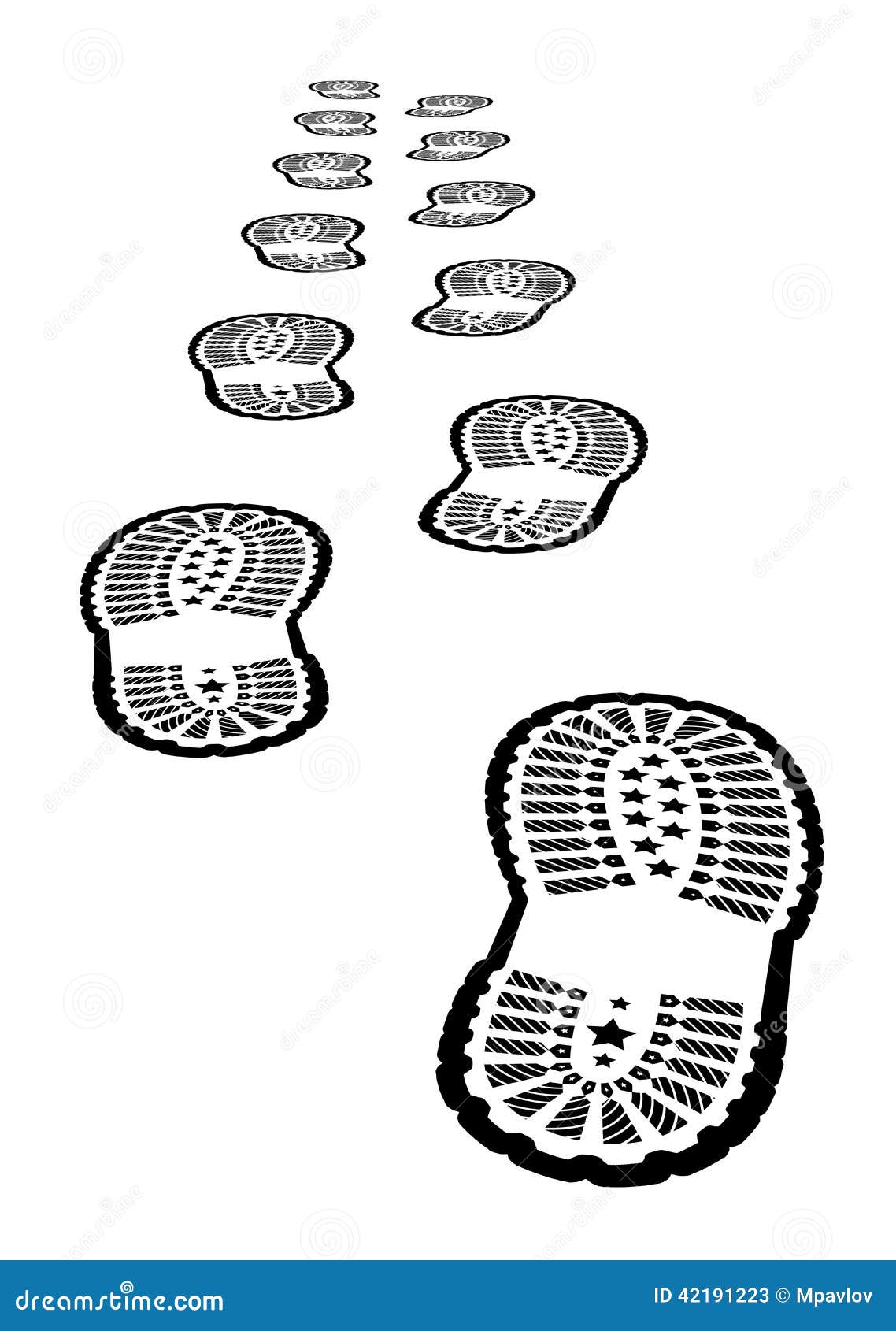 Shoe print stock vector. Illustration of detail, silhouette - 42191223