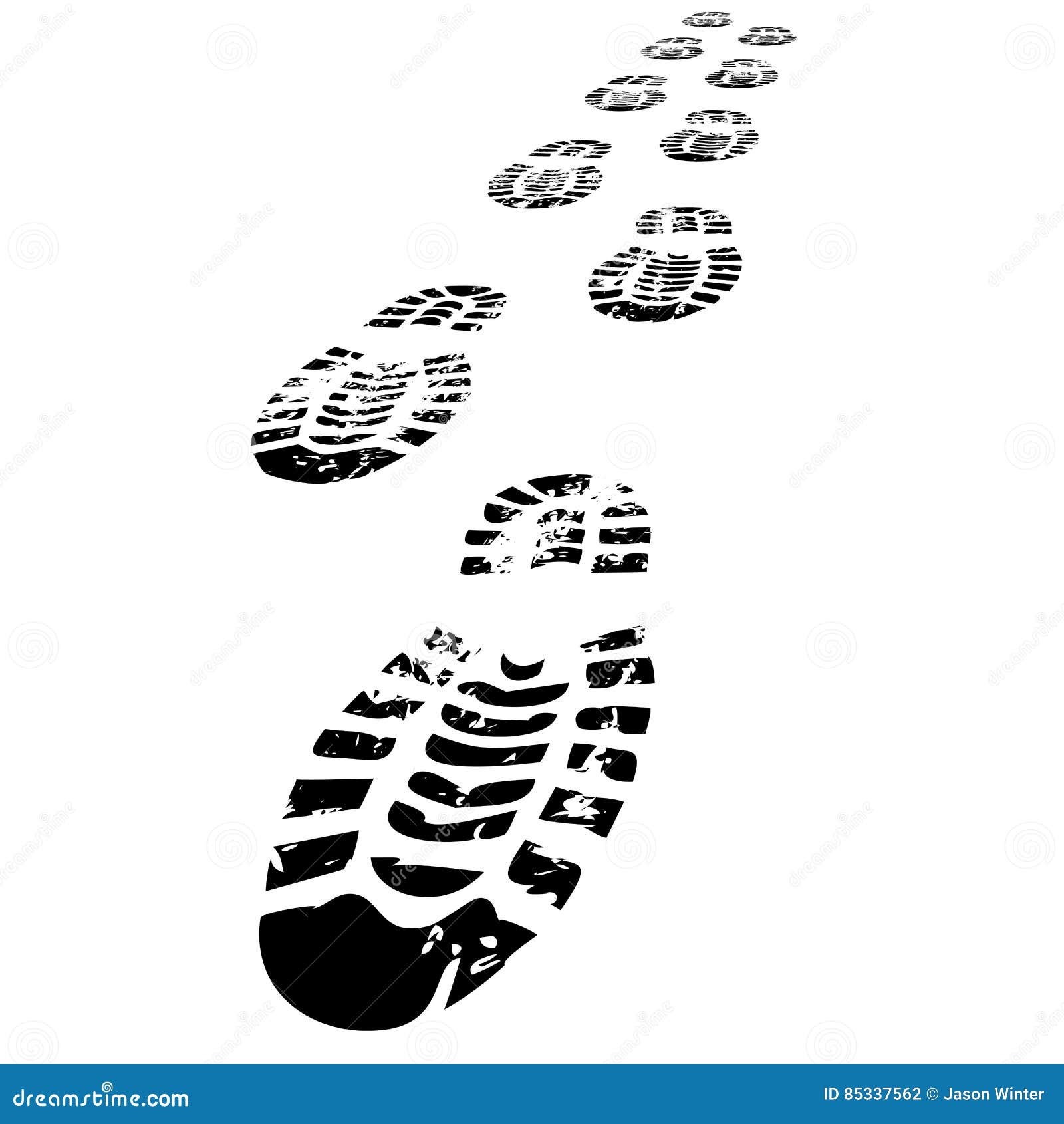 Shoe Prints Walking Forward Stock Vector - Illustration of boot, step ...