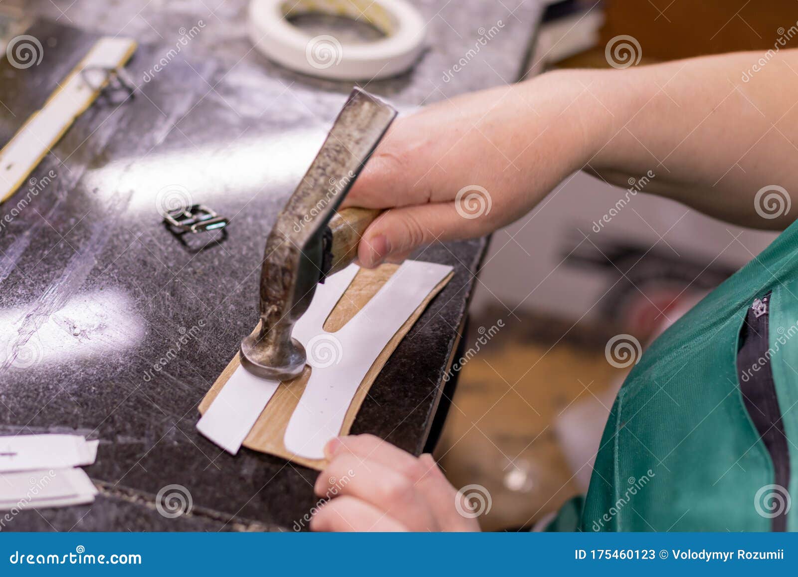 Shoe Production Process in Factory, Leather Shoemaking Stock Image ...