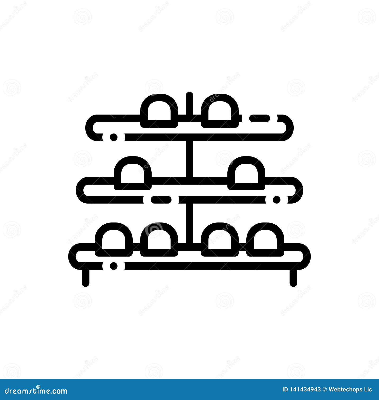 Black Line Icon for Shoe Rack, Stand and Collection Stock Vector ...