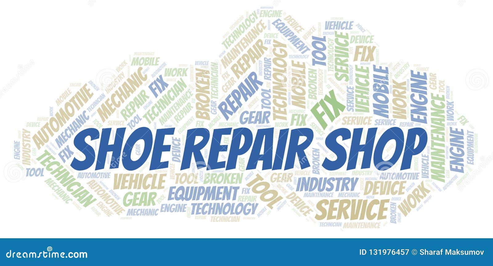 Shoe Repair Shop Word Cloud Stock Illustration - Illustration of card ...
