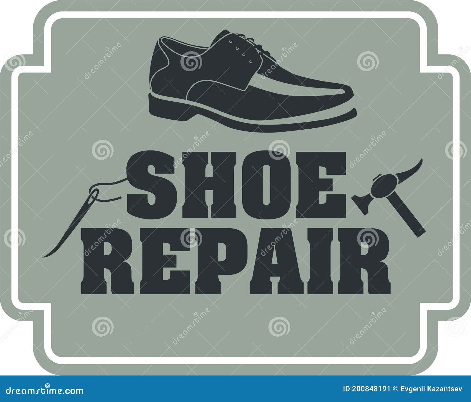 Shoe Repair Sign. Service Logo Stock Vector - Illustration of plate ...