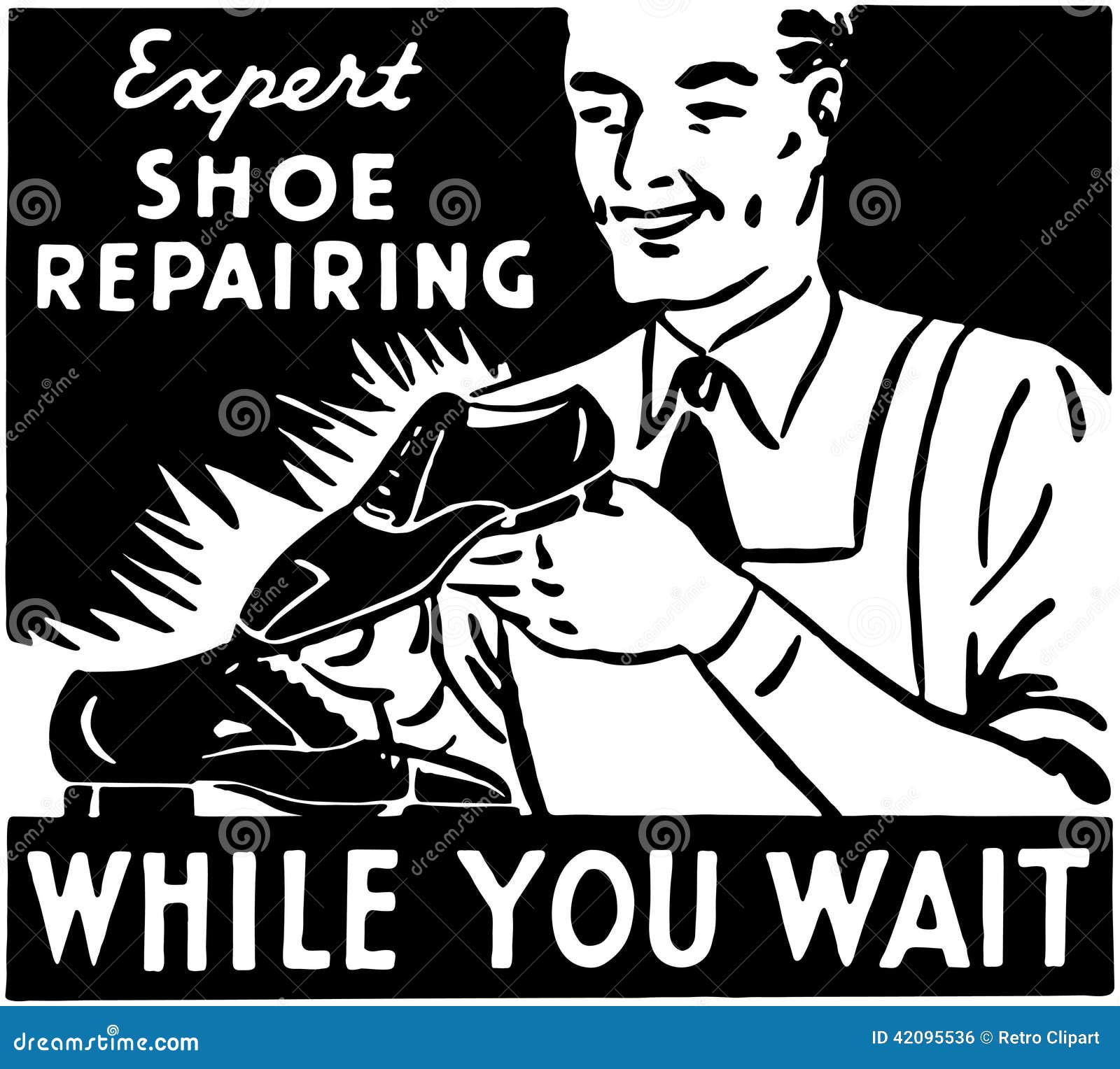 Shoe Repairing Landing Page Template. Tiny Shoemaker Character Repair ...