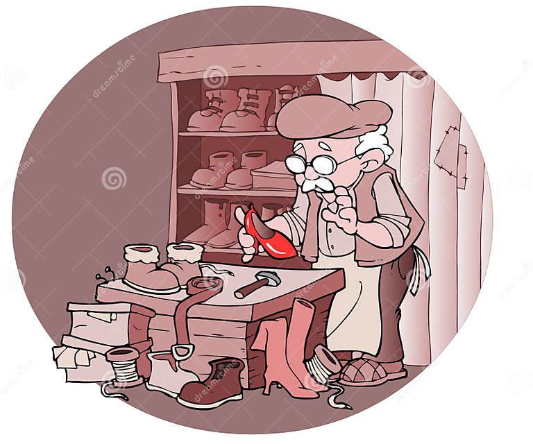 Shoe repairman stock illustration. Illustration of cartoon - 2267580