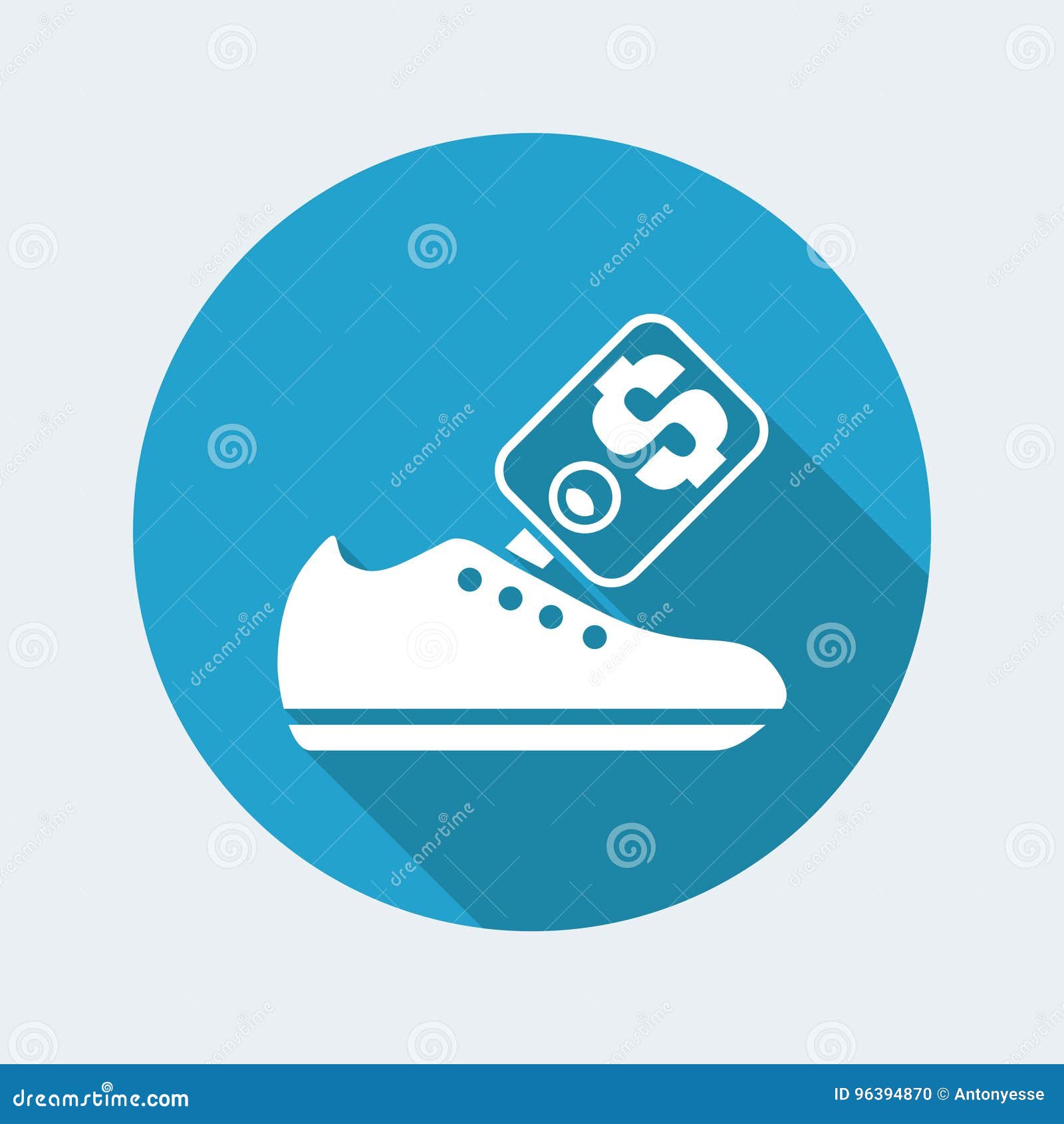 Shoe sale icon stock vector. Illustration of sale, single - 96394870