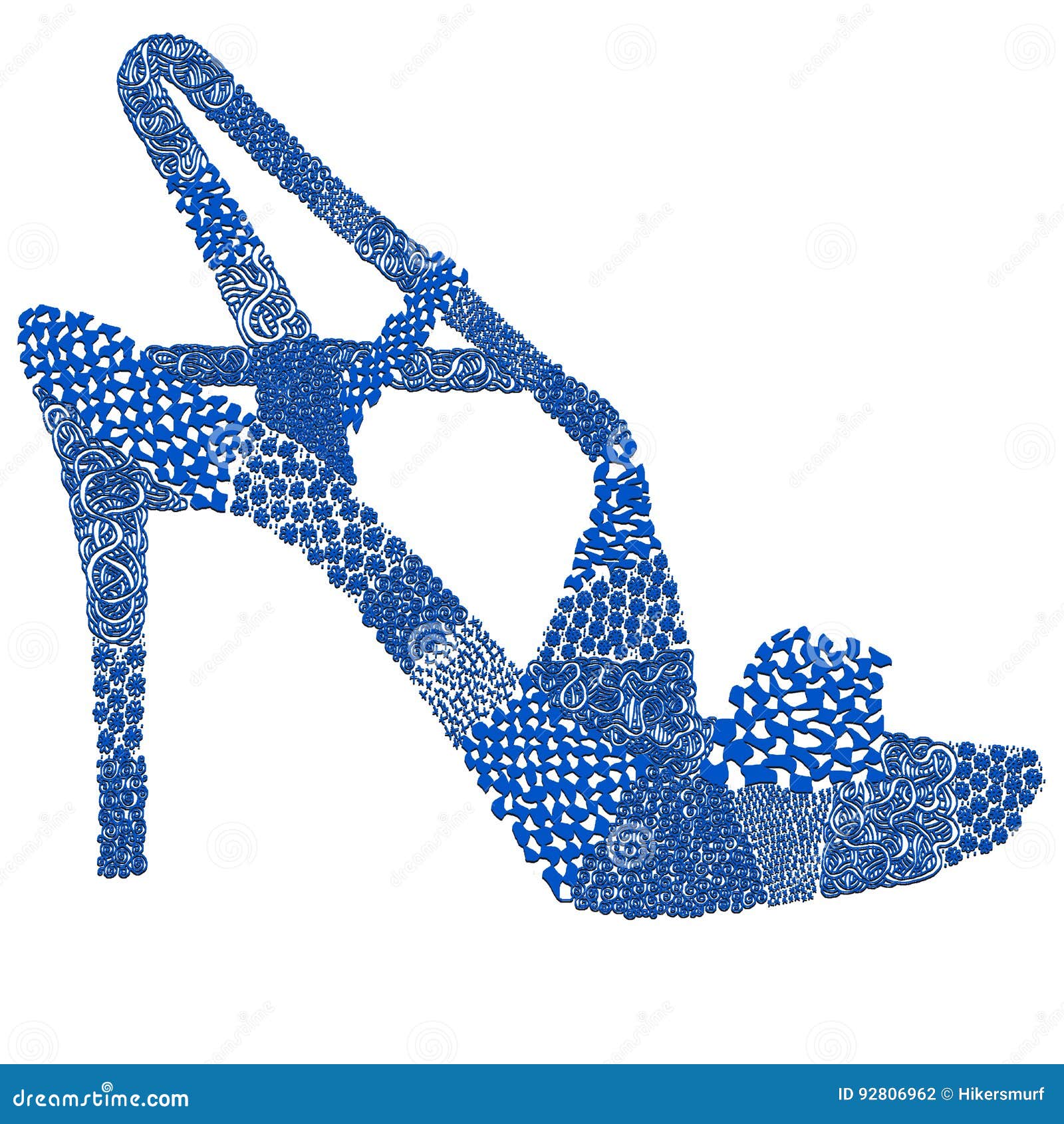 A Shoe, Sandal, Sandalette, High Heels in Silhouette Form with Pattern ...