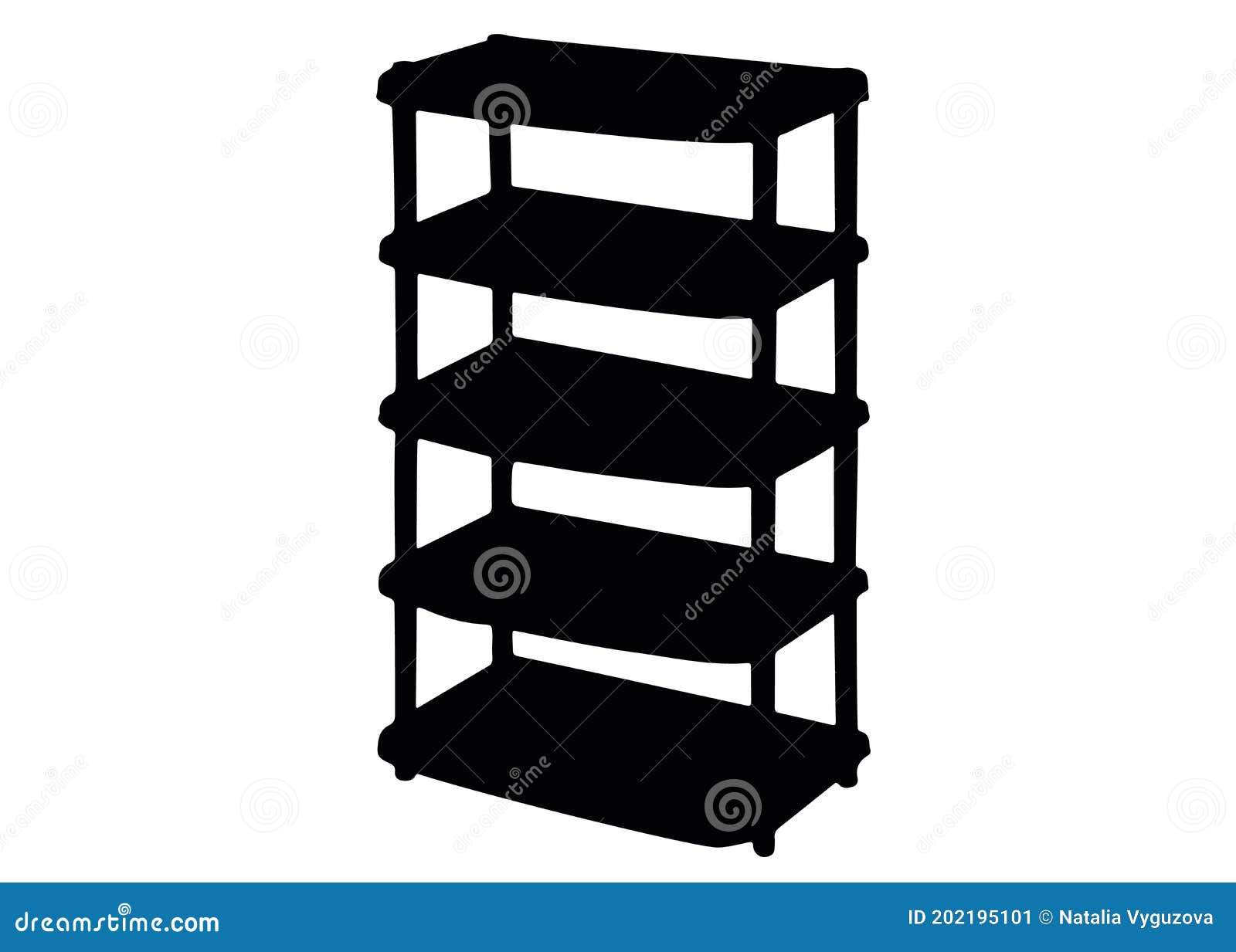 Five-tier Shoe Rack. High and Wide Shoe Rack Stock Vector ...
