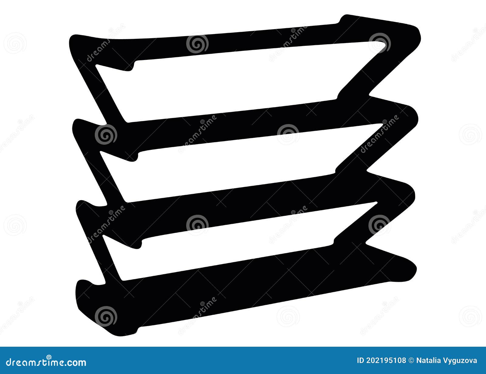 Shoe Shelf in 4 Tiers Sliding. Vector Image Stock Vector - Illustration ...