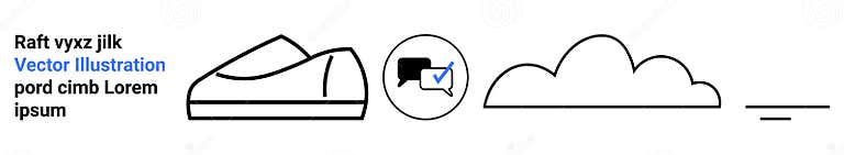 Minimalist Icons Featuring Shoe, Speech Bubble, Cloud, and Underline ...
