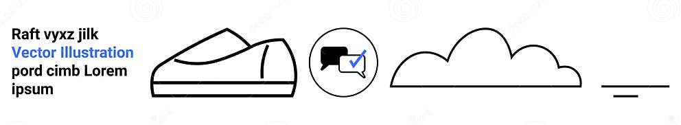 Minimalist Icons Featuring Shoe, Speech Bubble, Cloud, and Underline ...