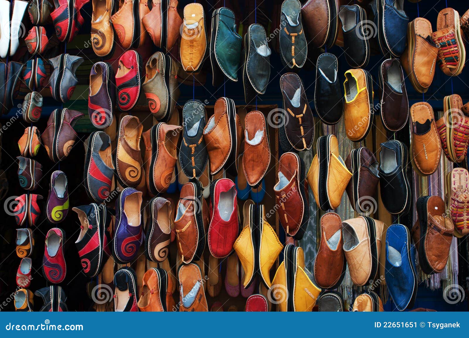 Shoe Stall on the Market in Morocco Stock Image - Image of north, craft ...