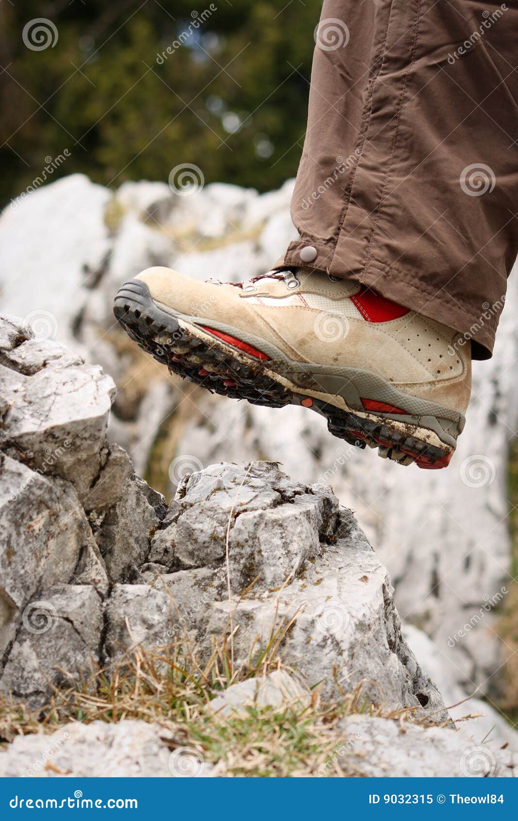 Shoe is stepping on a rock stock image. Image of step - 9032315