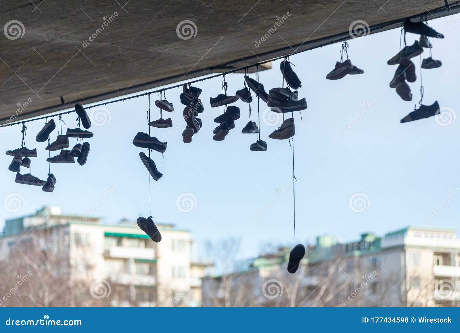 Shoe tossing stock photo. Image of concept, funny, prank - 177434598