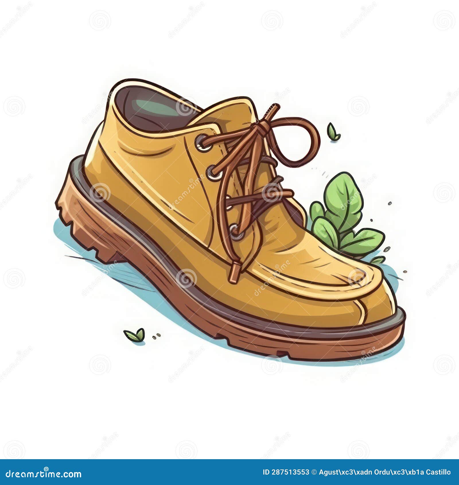 Shoe, on a White Background Cartoon Illustration. Stock Image - Image ...