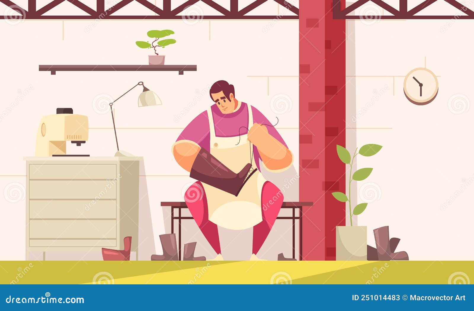 Shoemaker Background Illustration Stock Vector - Illustration of ...