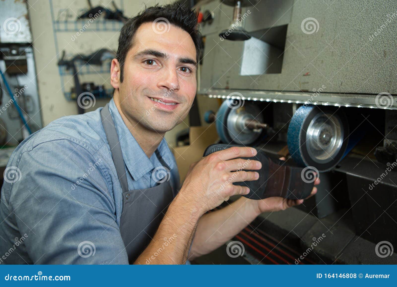 Shoemaker Repairing Shoes in Workshop Stock Photo - Image of craftsman ...