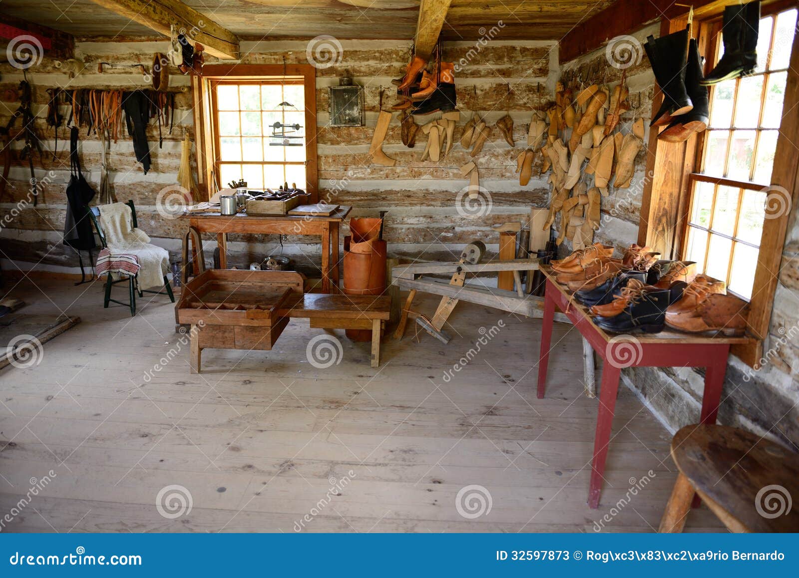 Shoemaker s workshop stock image. Image of shoemaker - 32597873