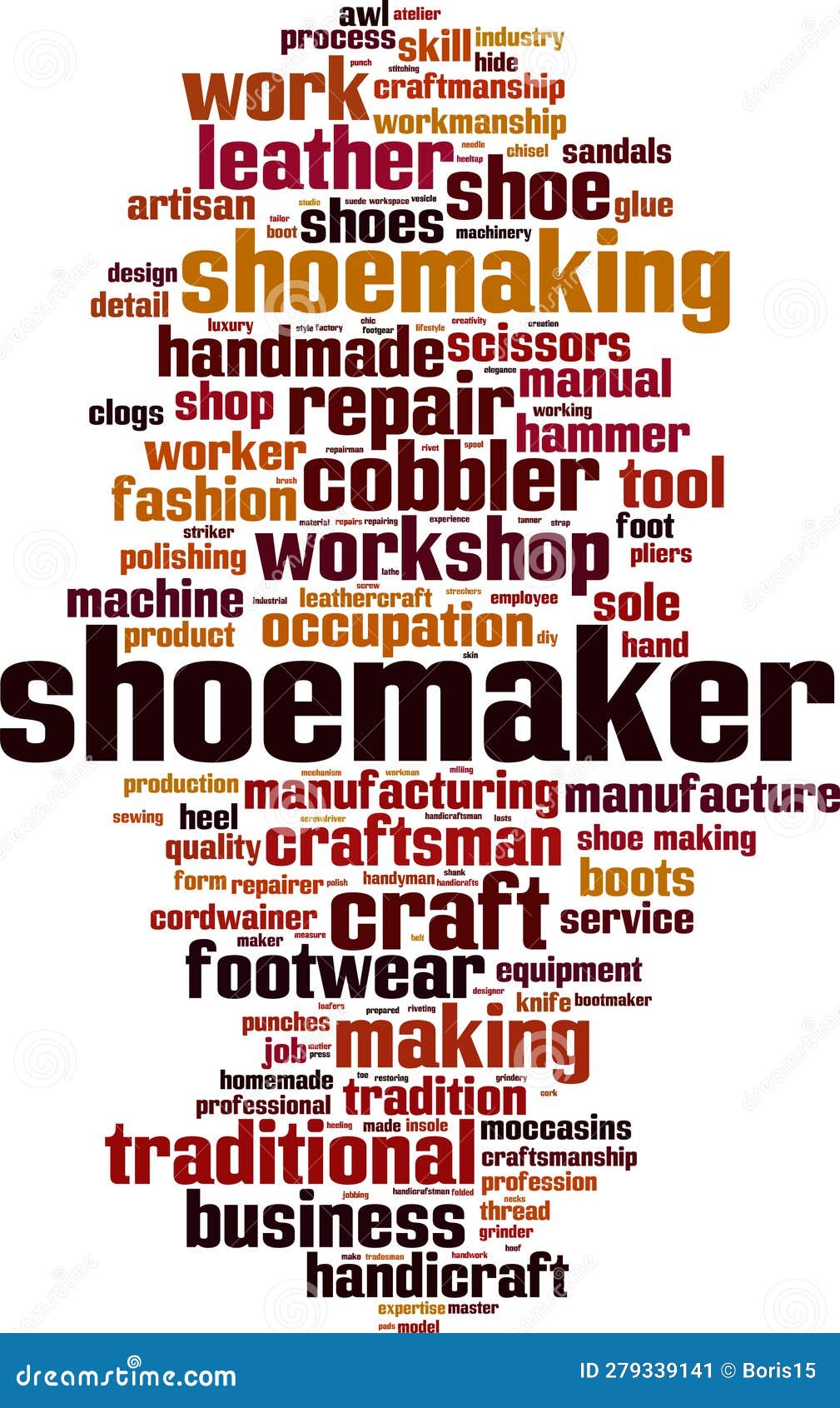 Shoemaker word cloud stock vector. Illustration of footwear - 279339141