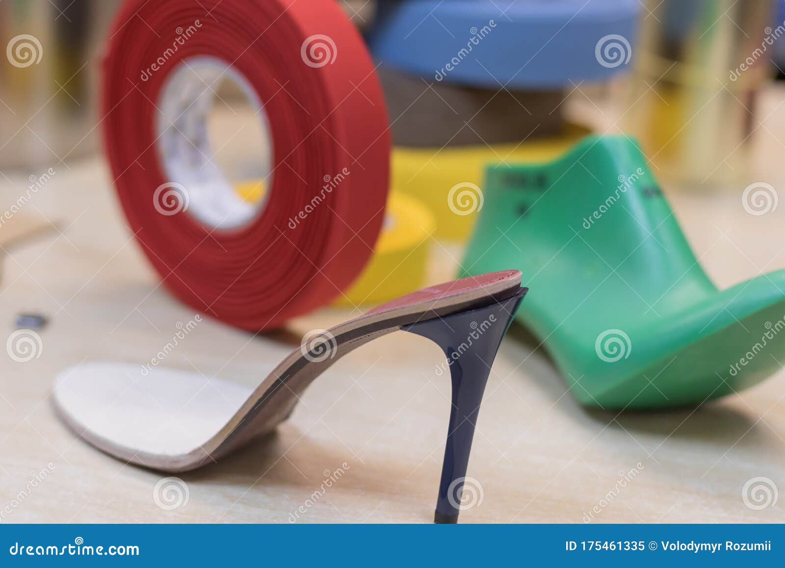Shoemaker Workplace with Materials for Shoe Making, Heel, Sole and Shoe ...