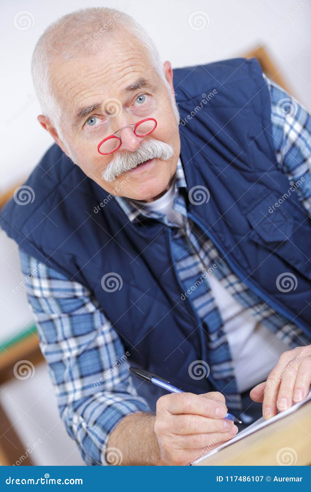 Shoemaker Writing on Clipboard in Workshop Stock Image - Image of mixed ...