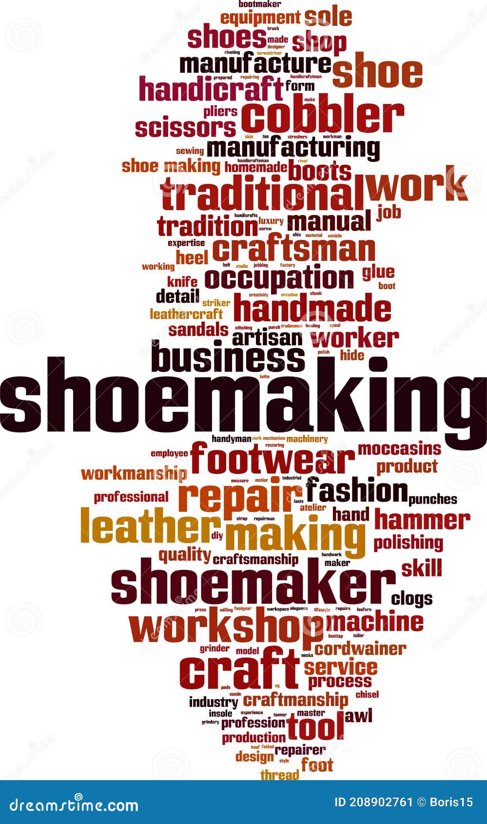 Shoemaking Word Cloud Cartoon Vector | CartoonDealer.com #208902761