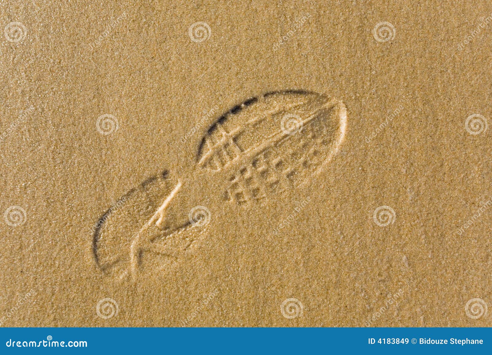 Shoeprint on sand stock image. Image of ground, summer - 4183849