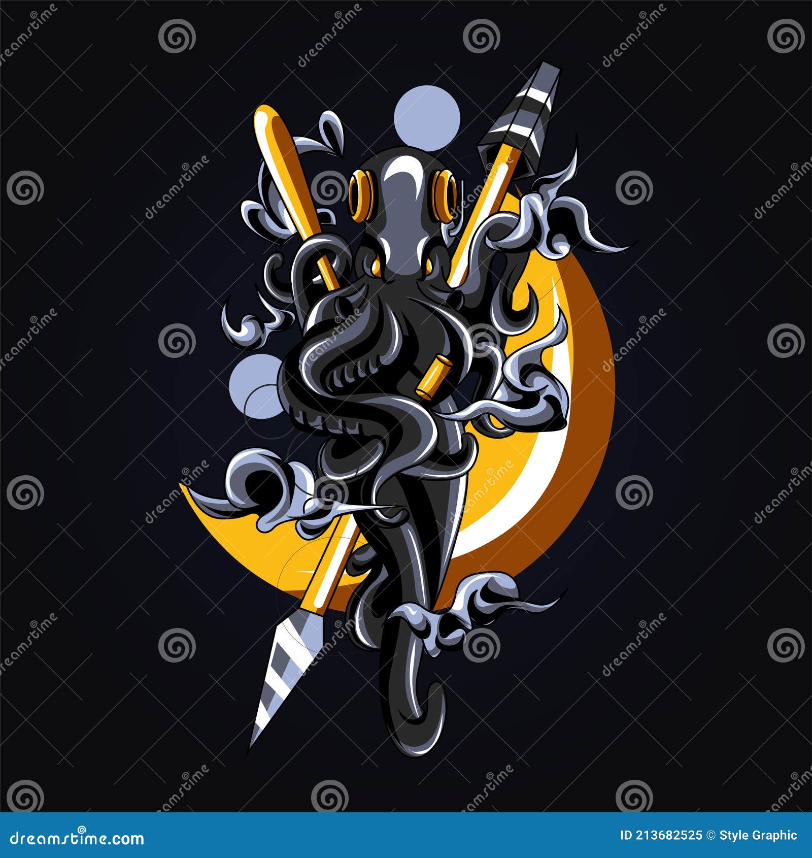 Octopus Mascot For A Football Team Logo. Cartoon Vector | CartoonDealer ...