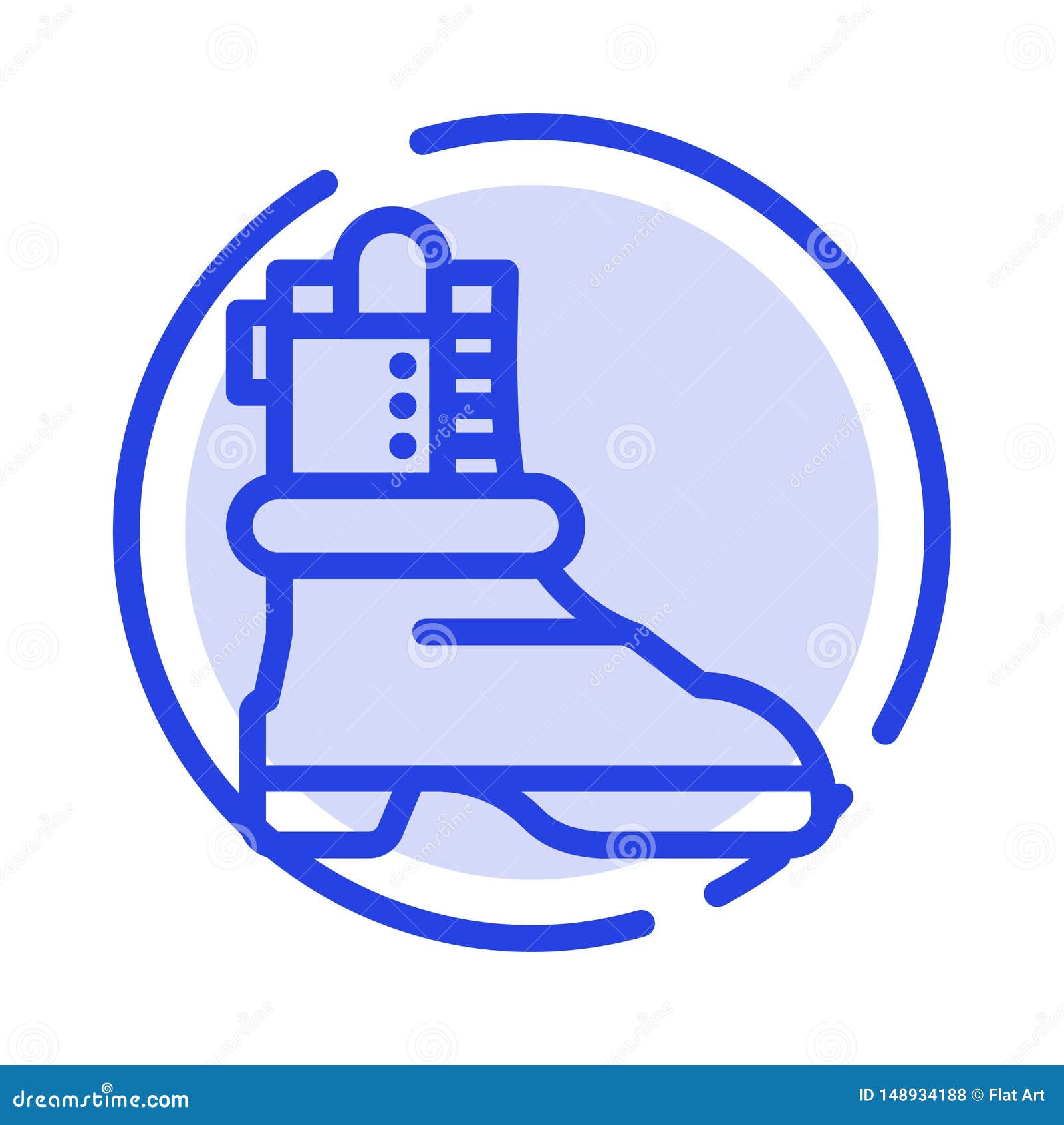 Shoes, Boot, American Blue Dotted Line Line Icon Stock Vector ...