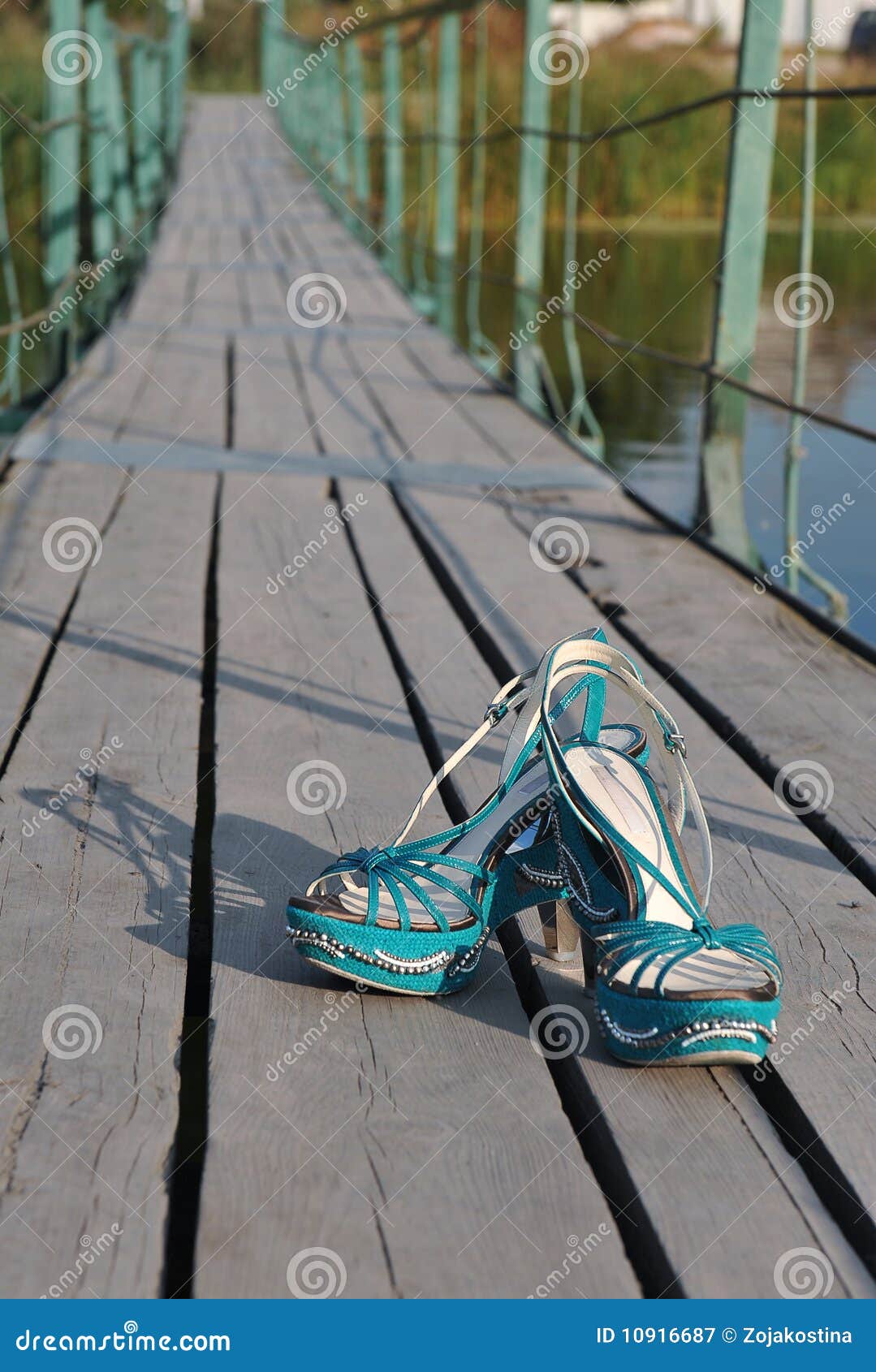 Shoes on a bridge stock image. Image of glamour, design - 10916687