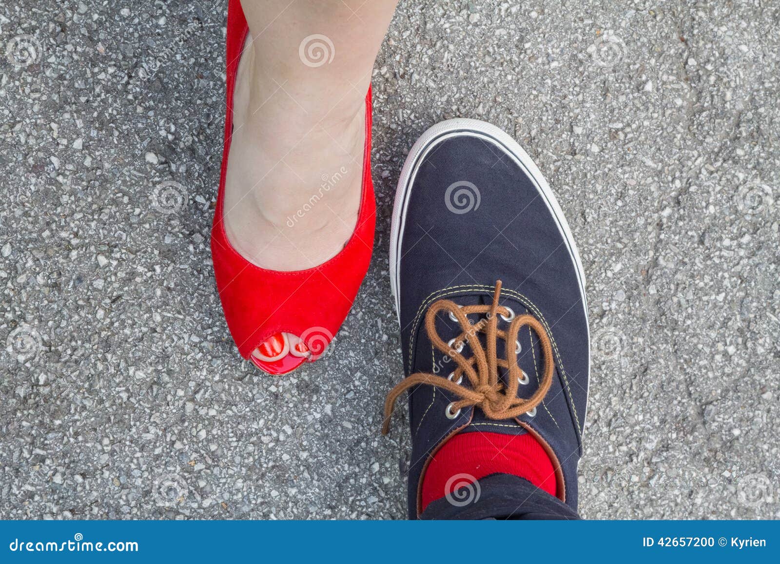 Shoes of a Couple Standing Opposite Each Other Stock Photo - Image of ...