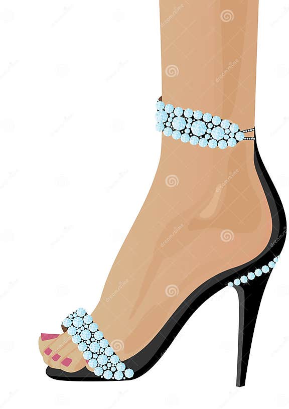 Shoes with Diamonds stock vector. Illustration of foot - 20785307