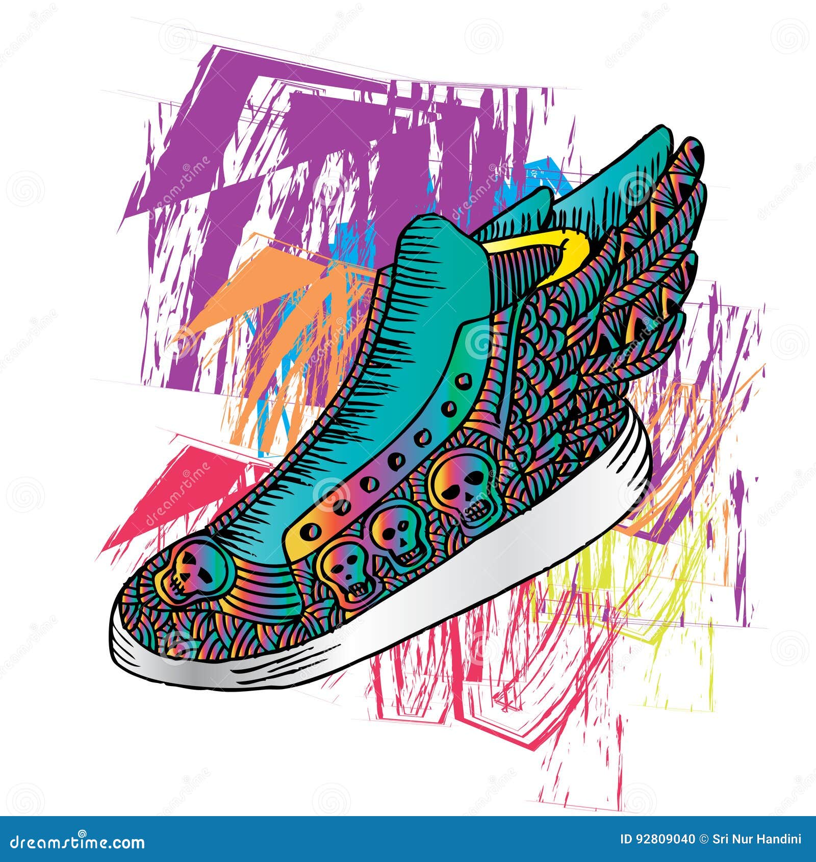 Shoes doodle style stock illustration. Illustration of doodle - 92809040