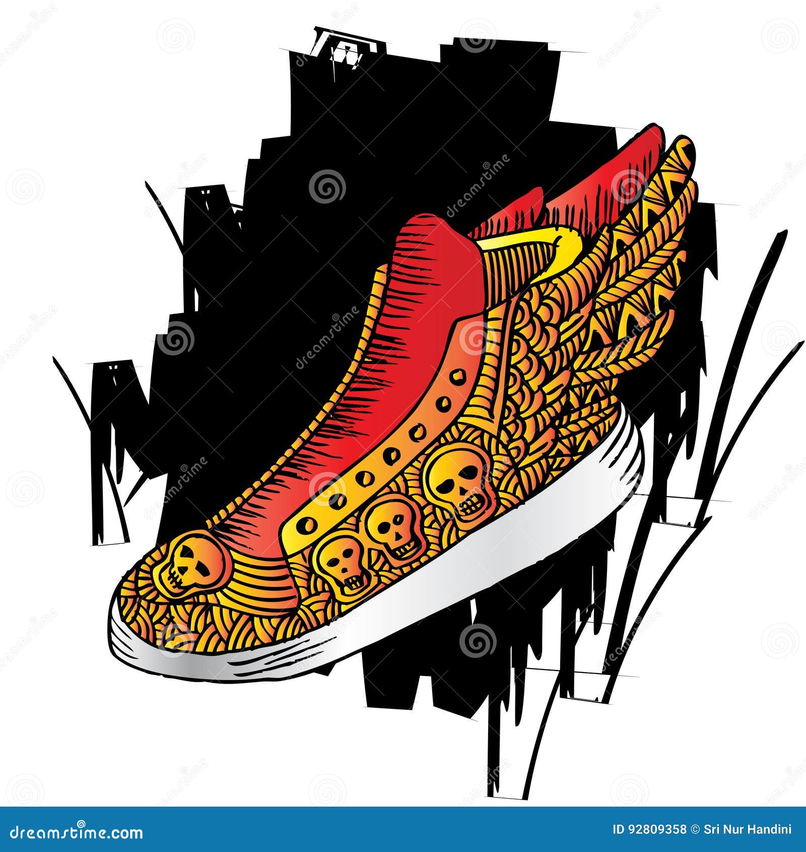 Shoes doodle style stock illustration. Illustration of handmade - 92809358