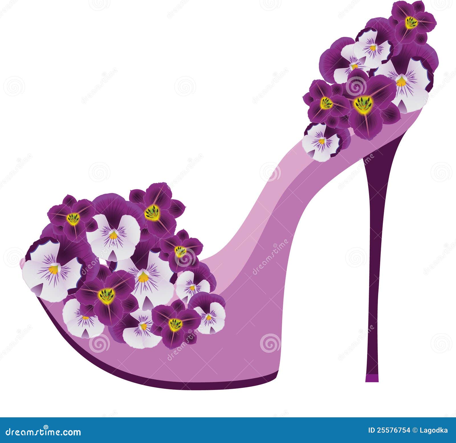 Shoes from flowers. stock vector. Illustration of foot - 25576754