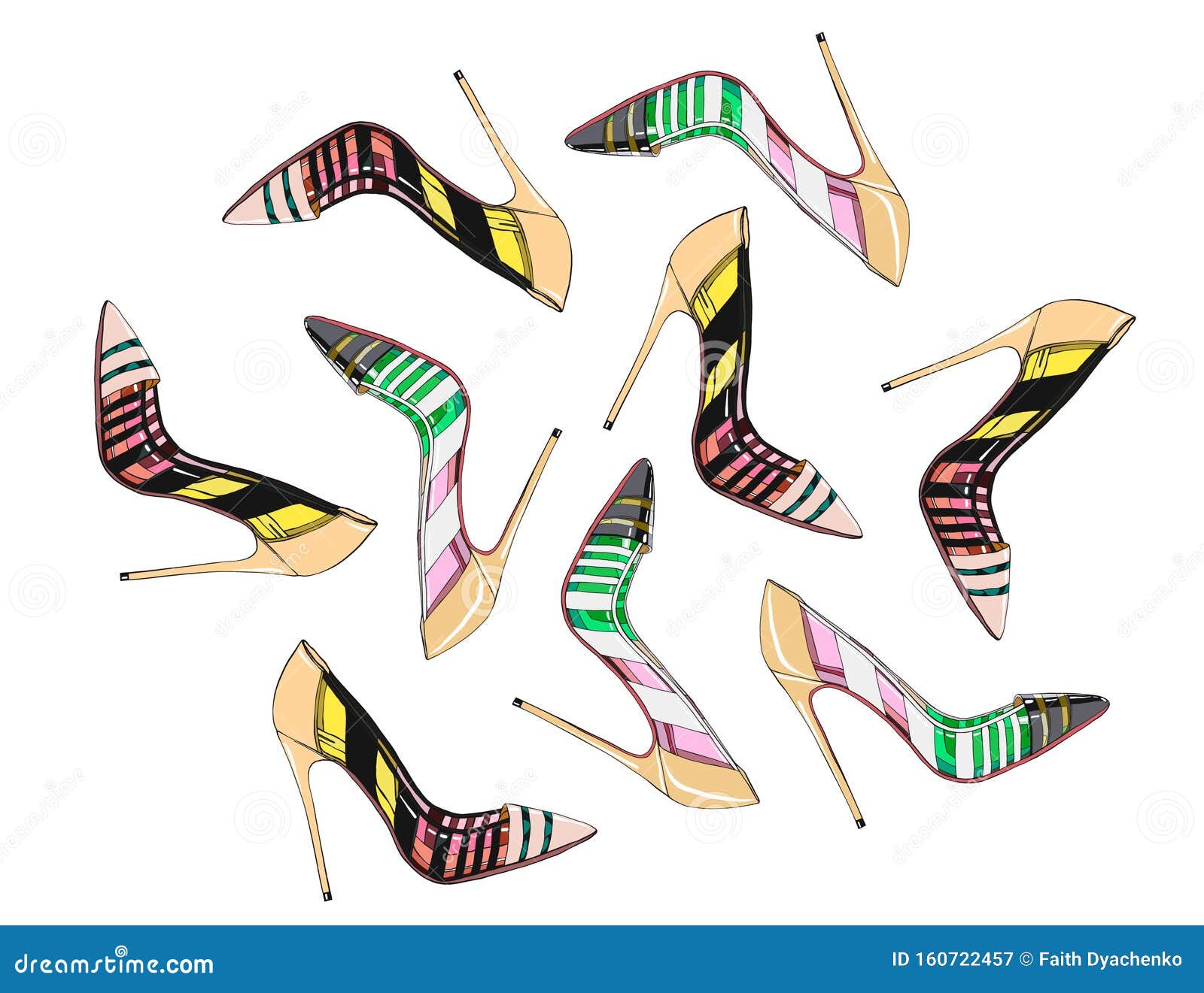 Shoes with High Heels- Vector Image Stock Vector - Illustration of heel ...