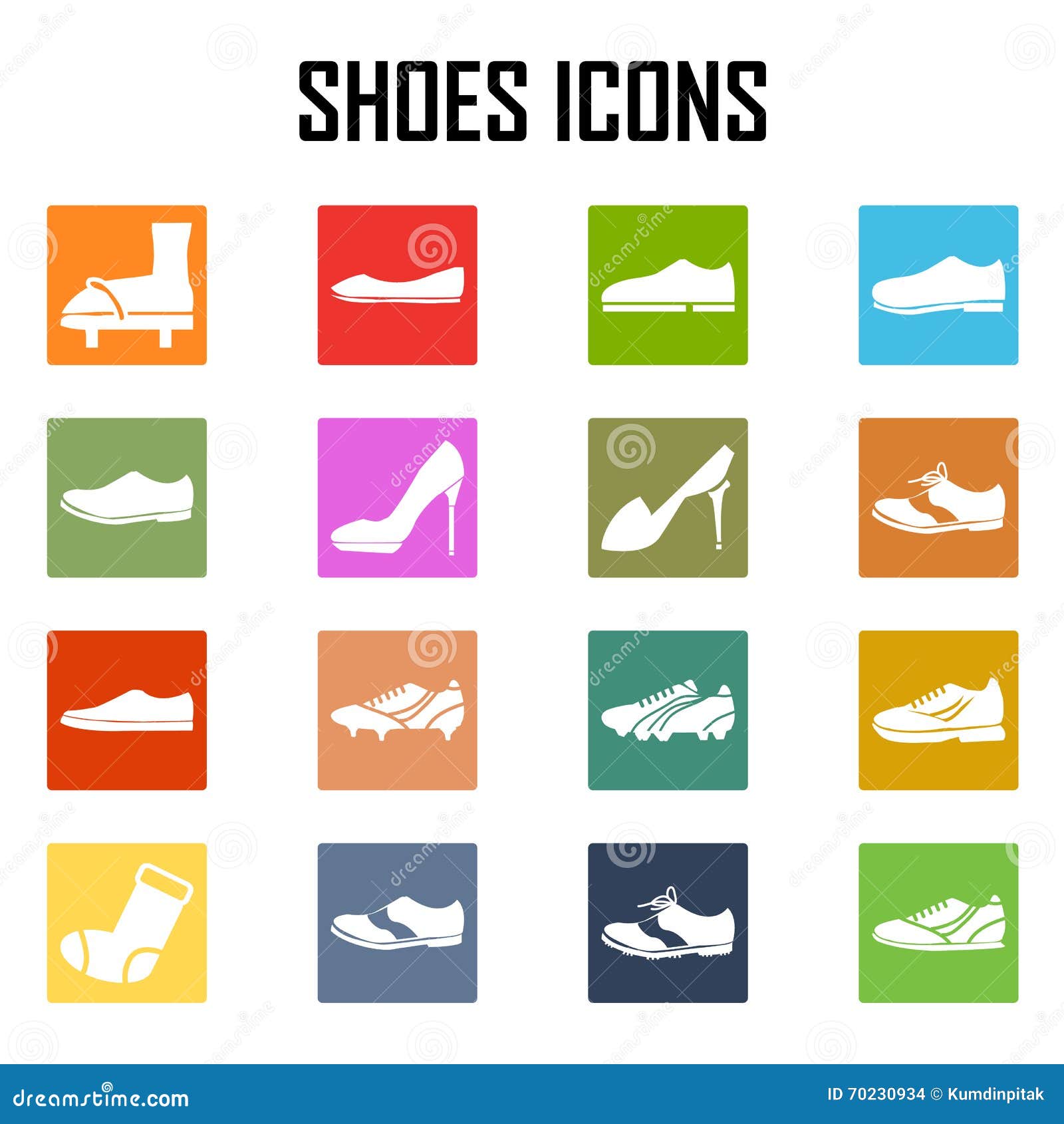 Shoes icon set stock vector. Illustration of pair, heels - 70230934