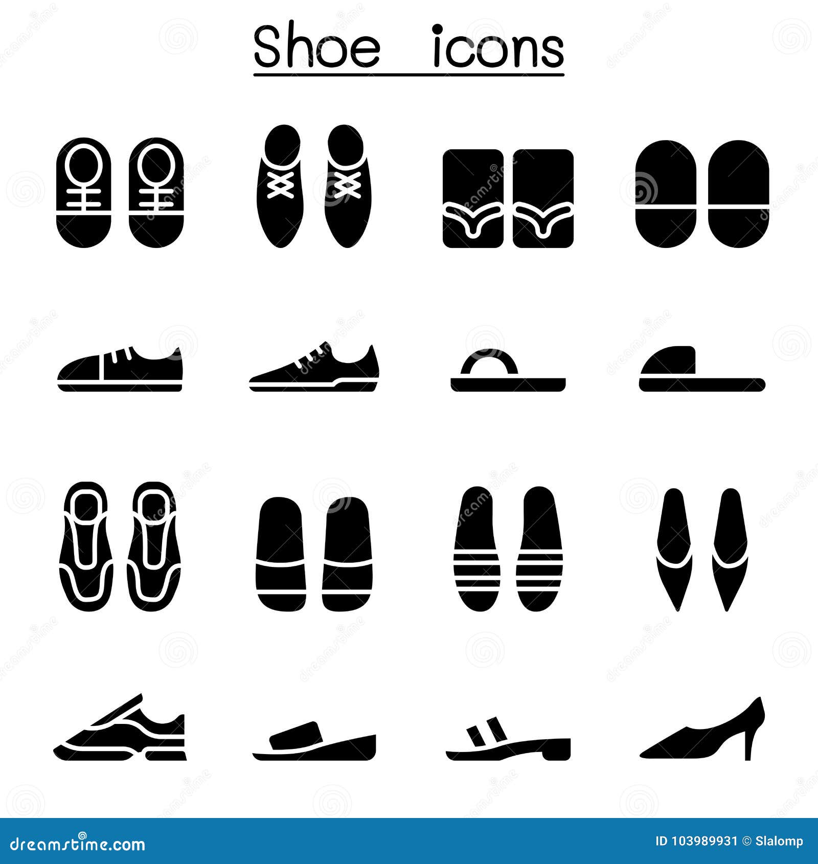 Shoes icon set stock vector. Illustration of canvas - 103989931