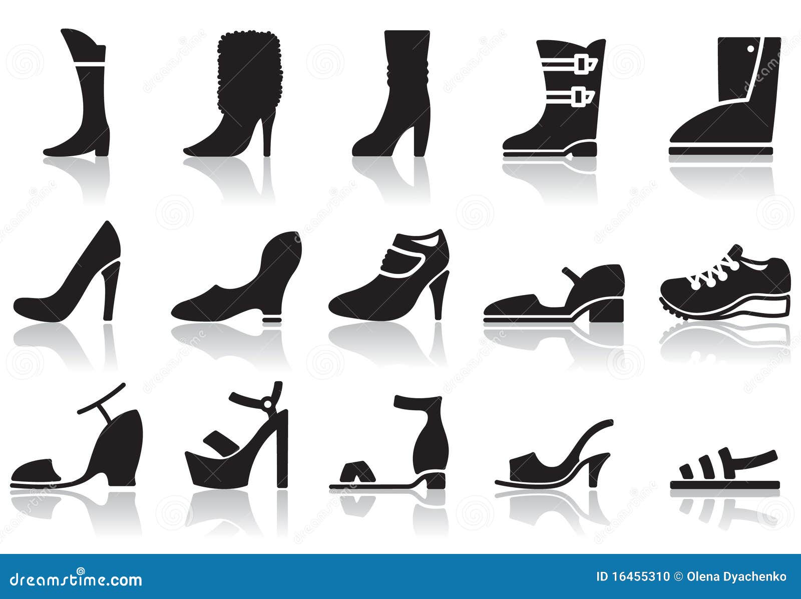 Shoes icons stock vector. Illustration of adult, design - 16455310