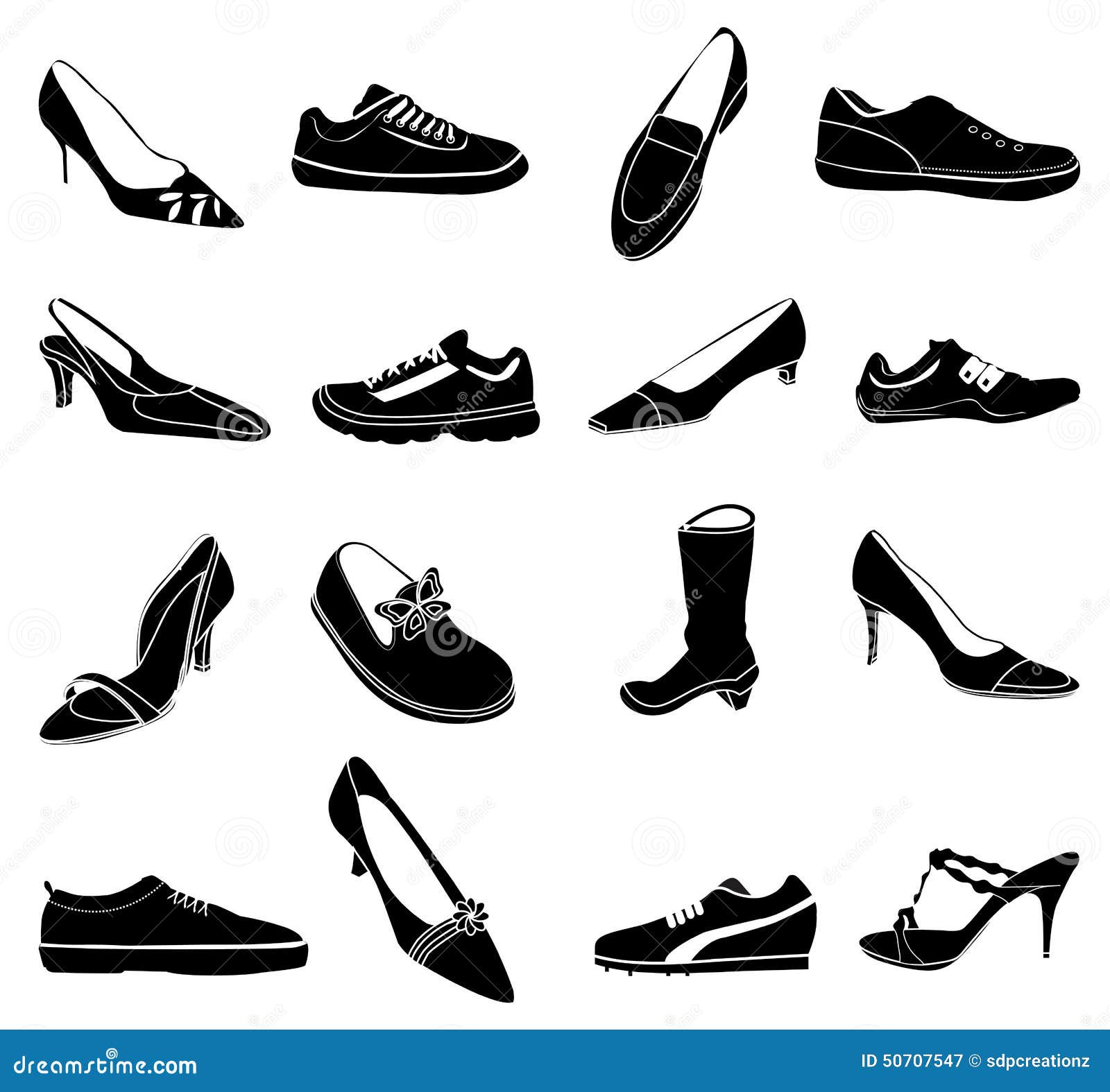 Shoes icons set stock vector. Illustration of icons, fashion - 50707547