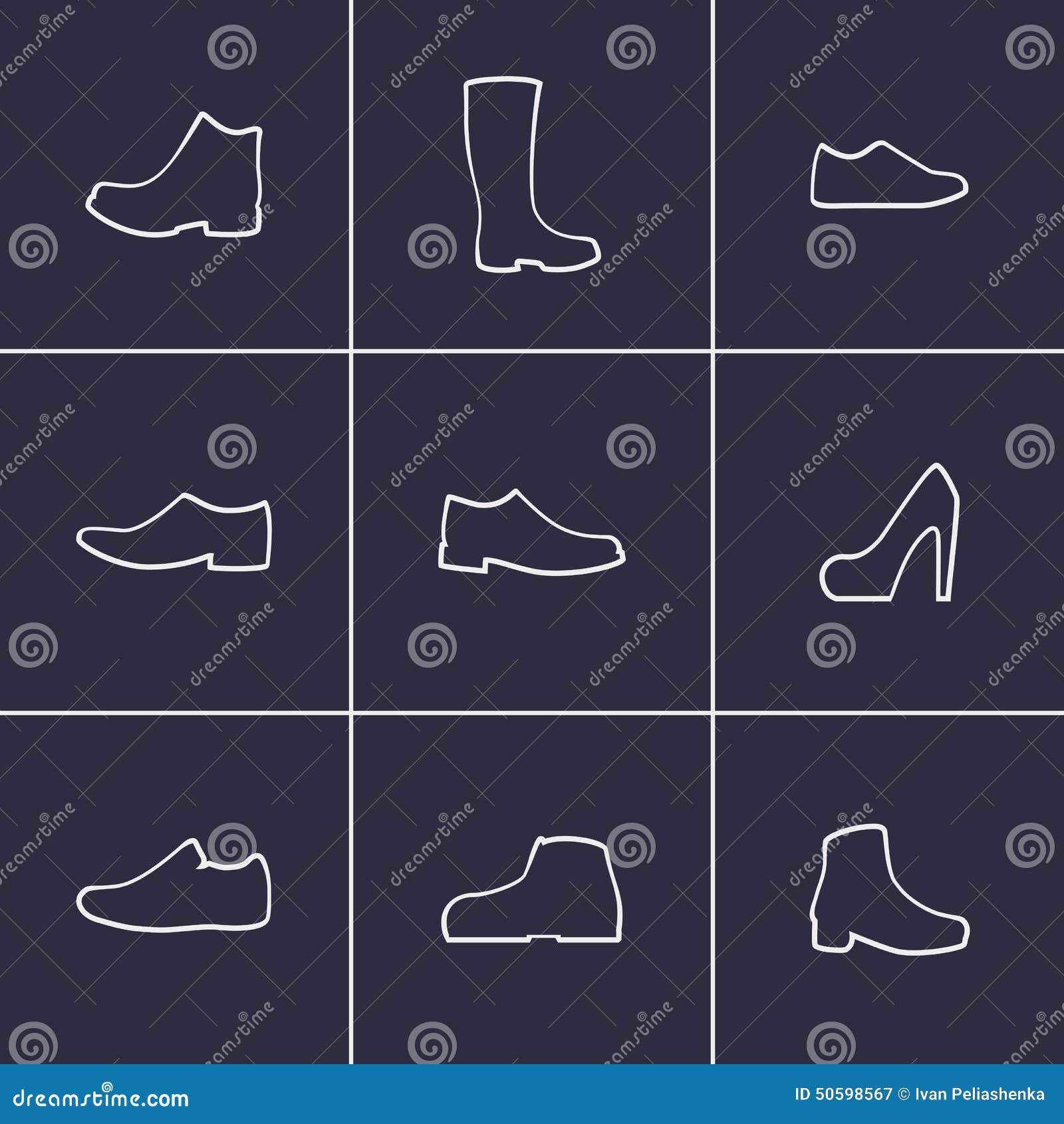 Shoes icons stock vector. Illustration of high, object - 50598567