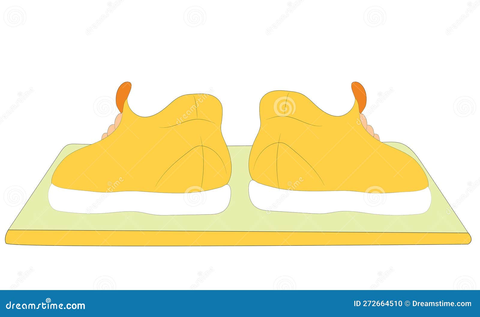 Back View of Men Fashion Shoes, a Pair of Yellow Gumshoes, Male Shoes ...