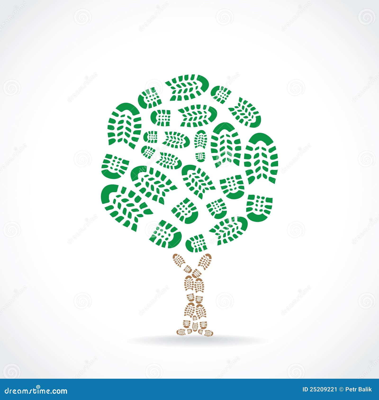 Shoes print in a tree stock illustration. Illustration of lines - 25209221