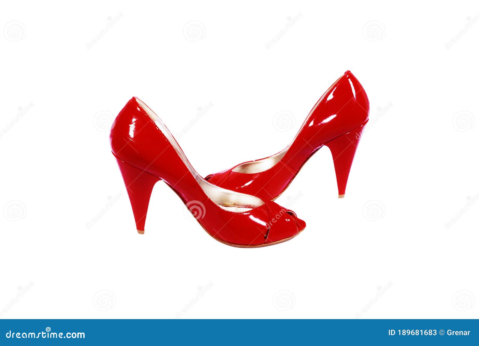 Shoes red shiny white bg stock image. Image of dress - 189681683