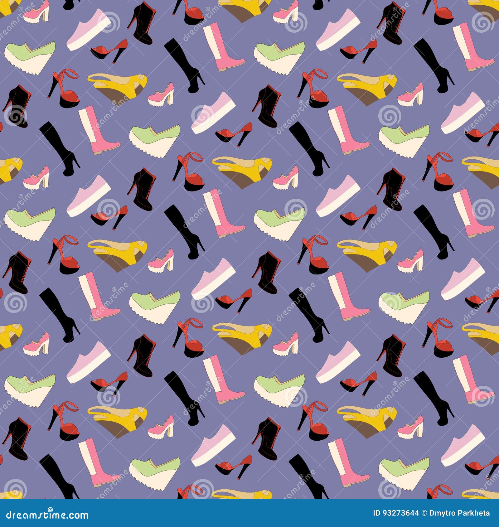Shoes seamless pattern stock vector. Illustration of female - 93273644