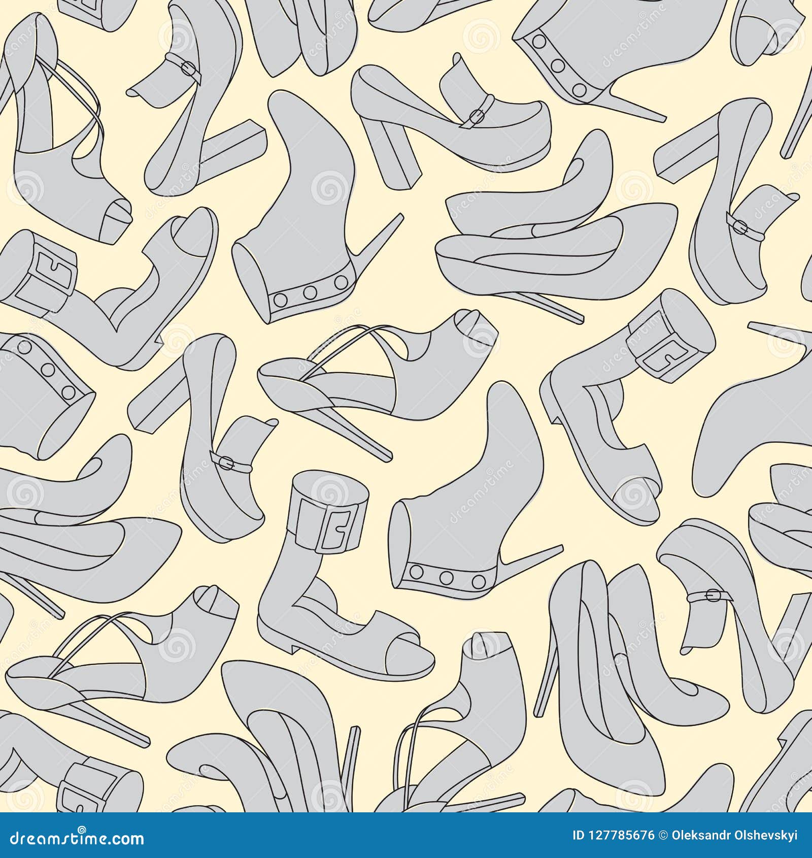 Shoes seamless pattern stock vector. Illustration of party - 127785676
