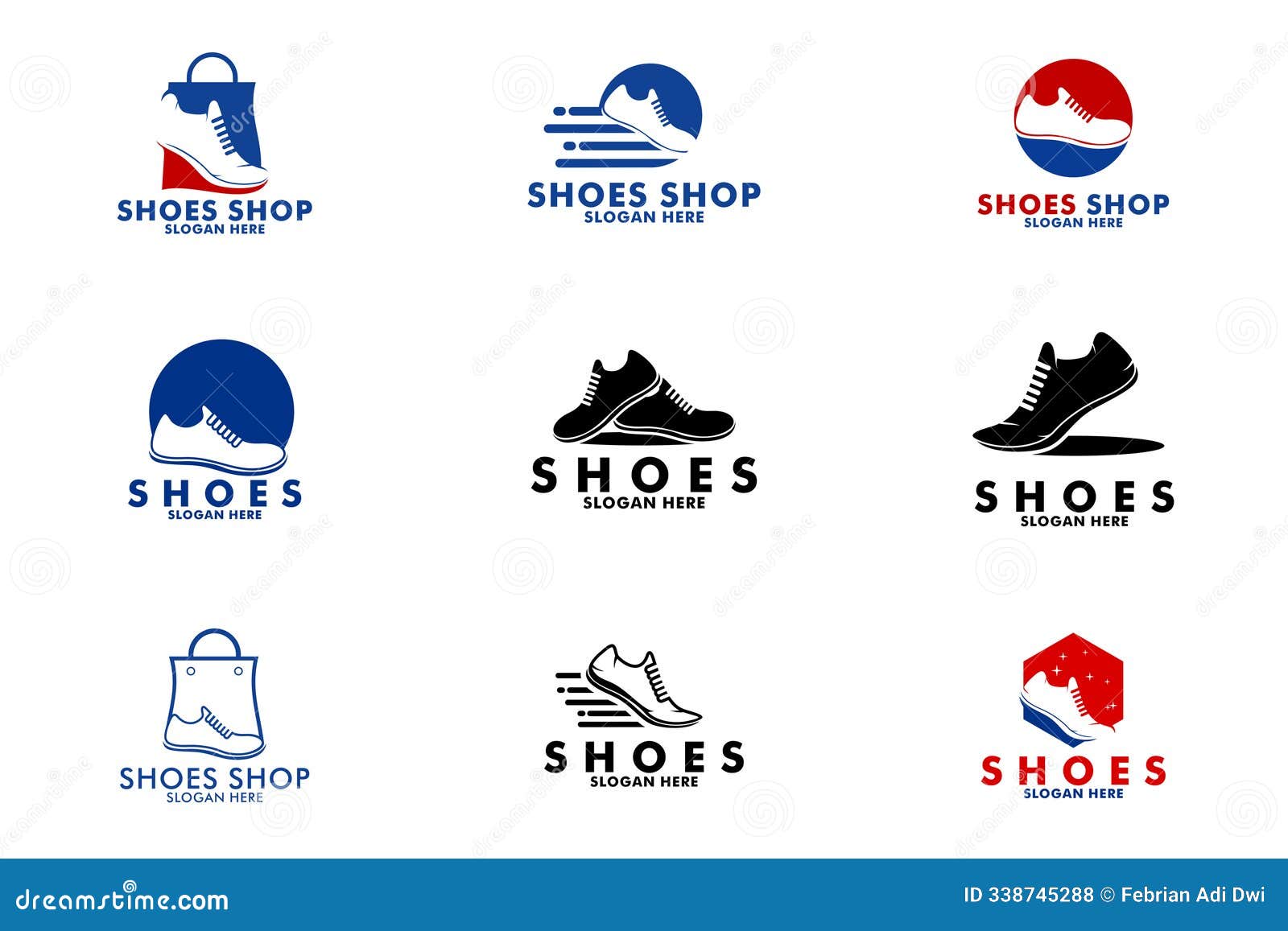 Shoes Shop Logo Set, Shoes Logo Design Vector Stock Vector ...
