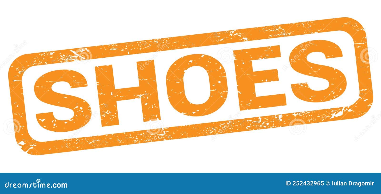SHOES Text Written on Orange Rectangle Stamp Stock Illustration ...