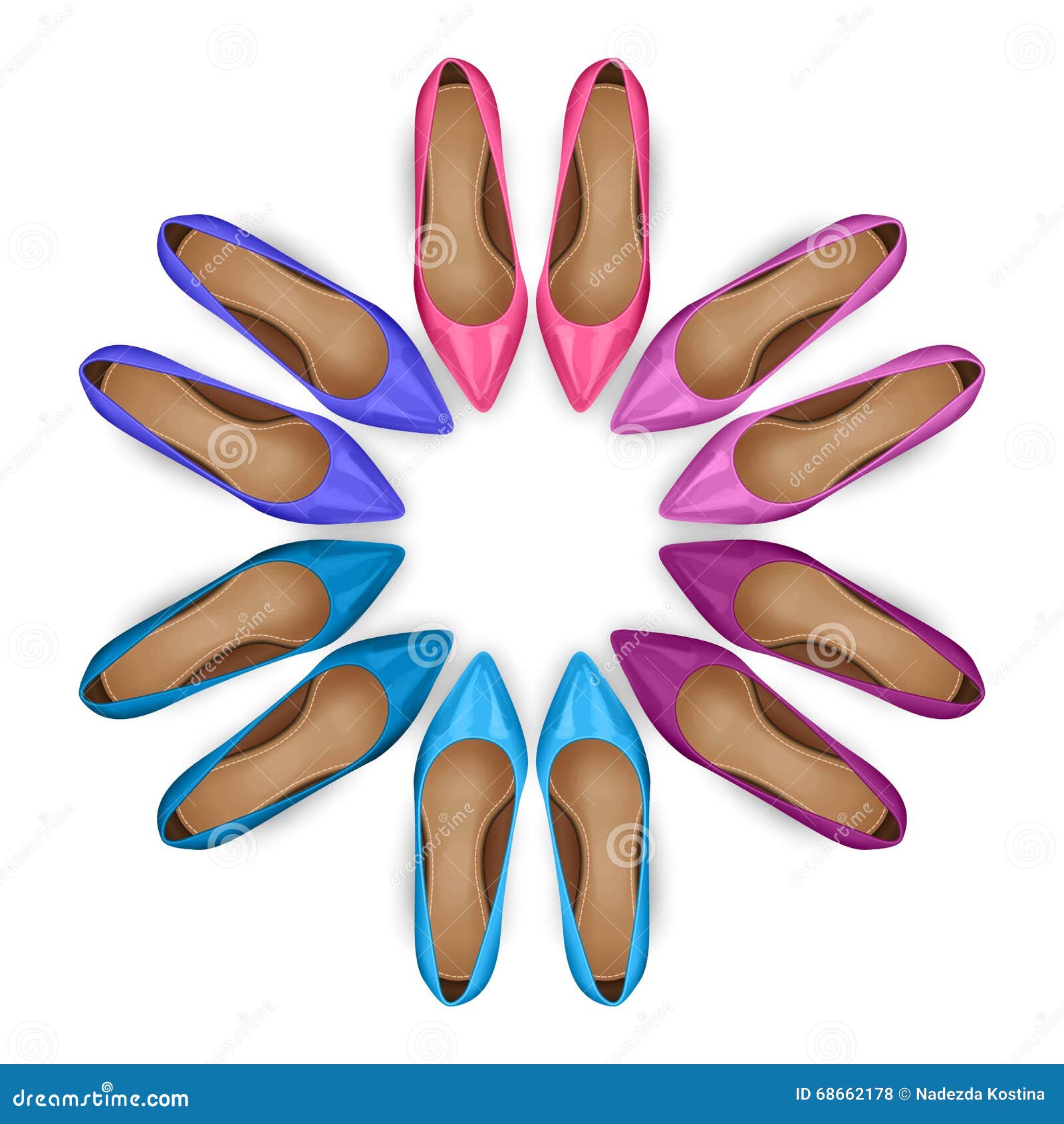 Shoes Top View stock vector. Illustration of female, lady - 68662178