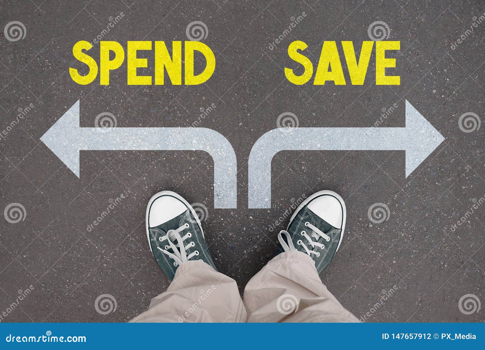 Shoes, Trainers - Spend and Save Concept Stock Illustration ...